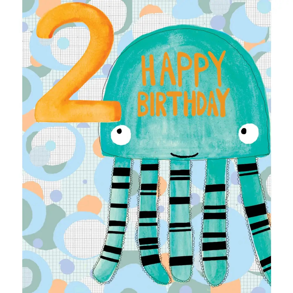 Libby Bothway Age 2 Octopus Happy Birthday Card - Stewart and Gibson Ltd