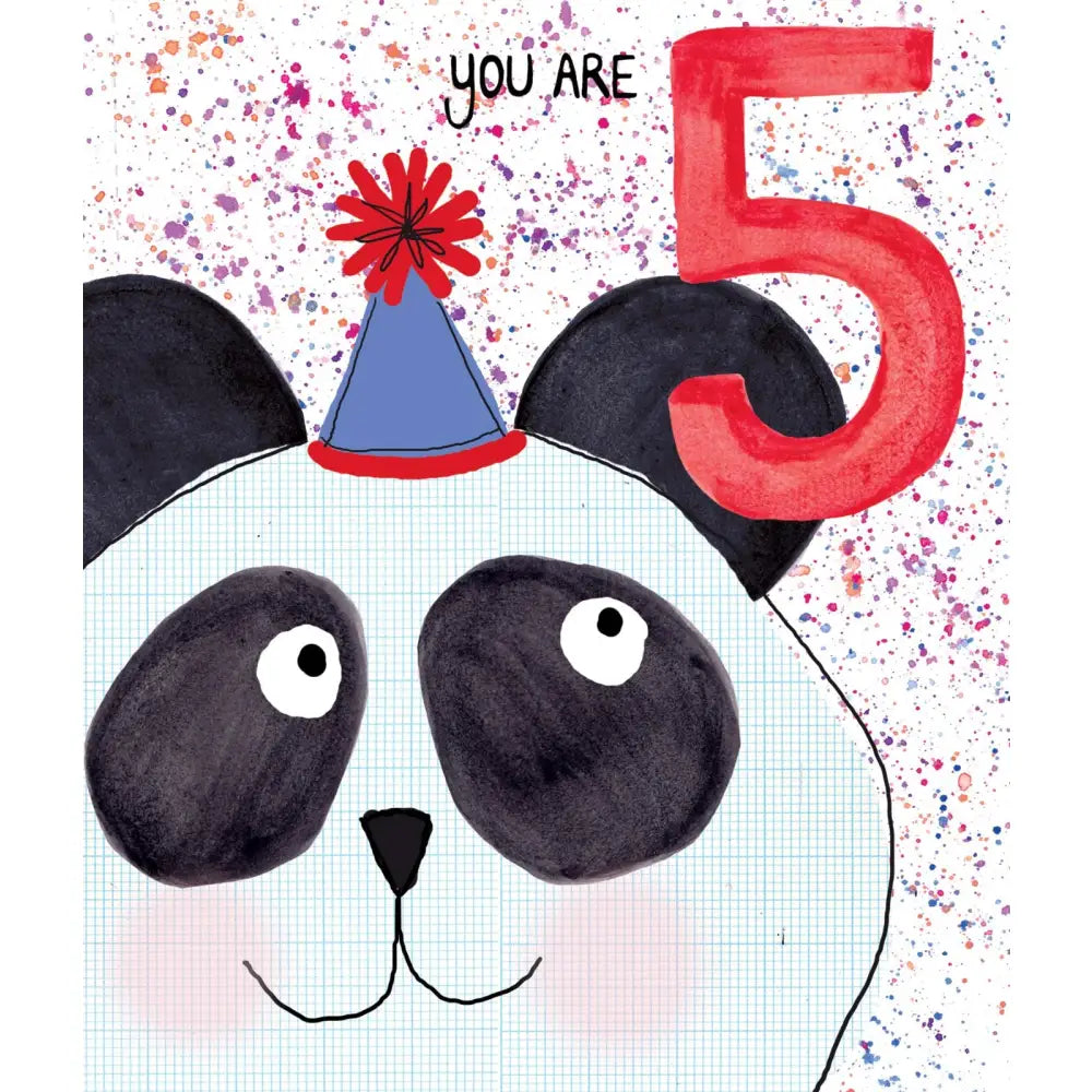 Libby Bothway Age 5 Panda Happy Birthday Card - Stewart and Gibson Ltd