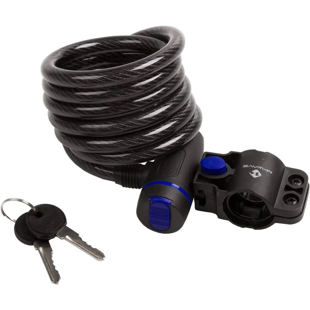 M-wave Spiral Cable Lock Black 10x1800mm - Stewart and Gibson Ltd