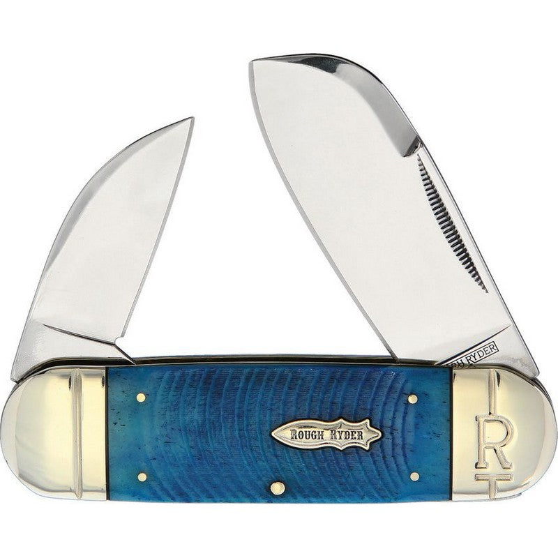 Rough Ryder Double Blade Elephant Toe Pen Knife - Blue – Stewart and ...