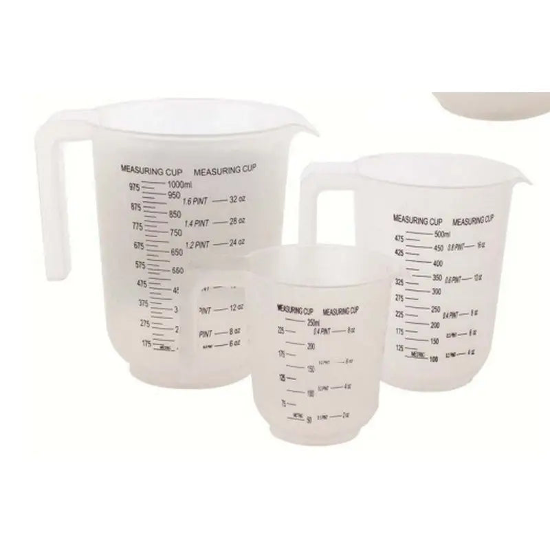Ashley Homewares Plastic Measuring Jug - 3 Pack (250 500 1000ml ...