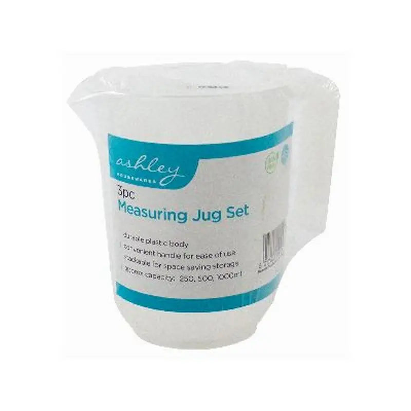 Ashley Homewares Plastic Measuring Jug - 3 Pack (250 500 1000ml ...