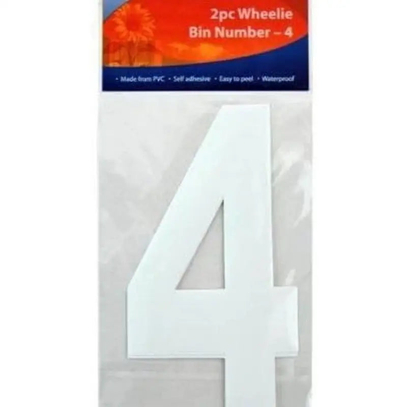 Ashley White Wheelie Bin Number Twin Pack - (numbers - 9) - Stewart and ...