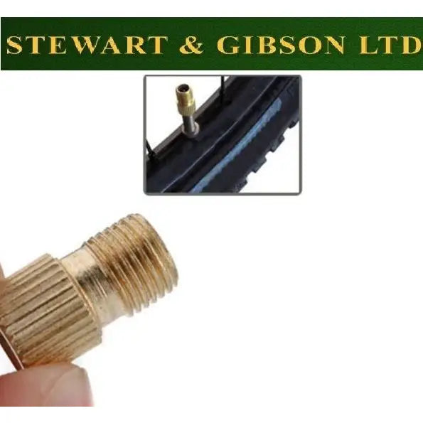 Brass Pump Adapters Presta to Schrader Valve - Stewart and Gibson Ltd