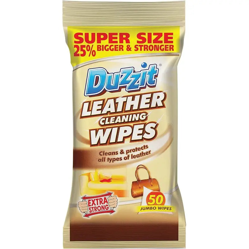Duzzit Leather Cleaning Jumbo Wipes 50 Pack - Stewart and Gibson Ltd