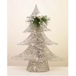 Enchante Silver Sparkle Tree with Lights 60cm - Stewart and Gibson Ltd