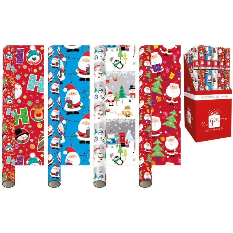 Giftmaker Festive Gift Wrap Santa - 7m x 69cm Roll - Stewart and Gibson Ltd