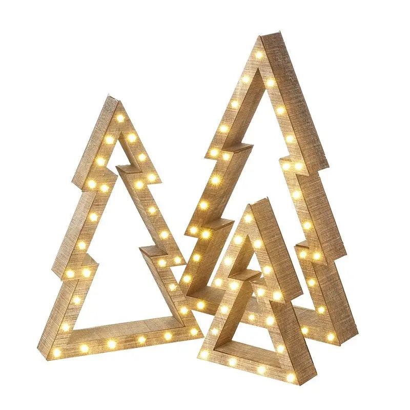 Grey Wood Led Nested Trees Set of 3 Stewart and Gibson Ltd