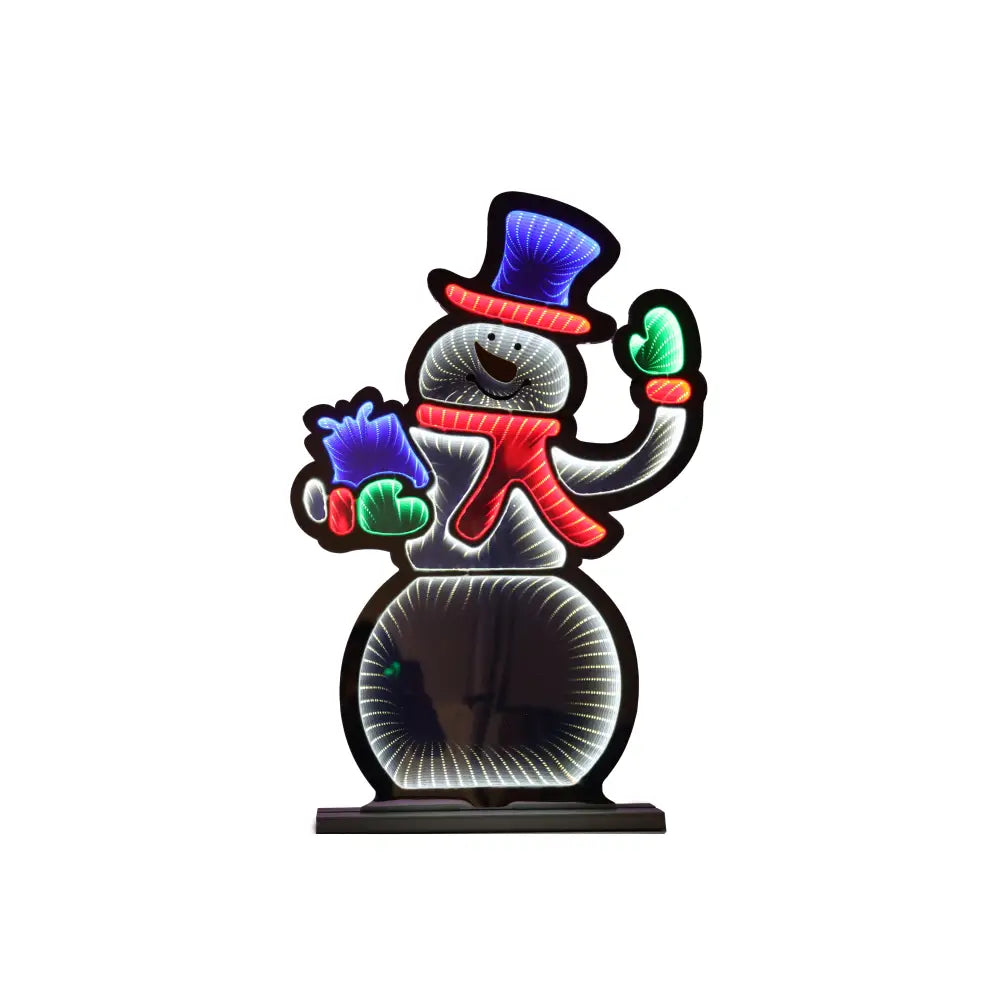 Infinity Snowman Led with Wooden Base 76cm - Stewart and Gibson Ltd