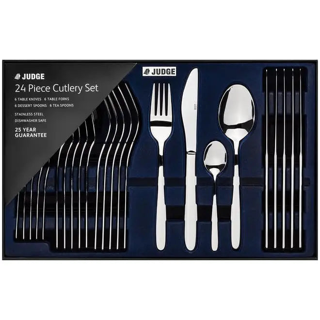 Judge Stainless Steel 24 Piece Cutlery Set Plain - Stewart and Gibson Ltd