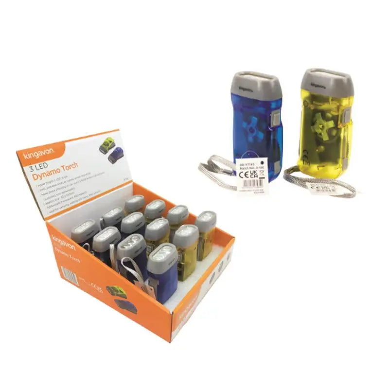 Kingavon Dynamo Torch with 3 Led’s - Assorted Colours - 1 Supplied ...