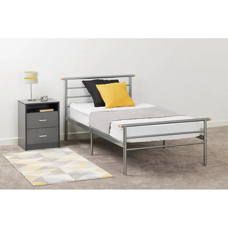 Orion Metal Frame Silver Bed Frame - 3ft Single Bed - Stewart and ...