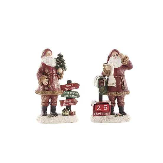 Polyresin Santa 26cm - (2 Designs - 1 Sent) - Stewart and Gibson Ltd