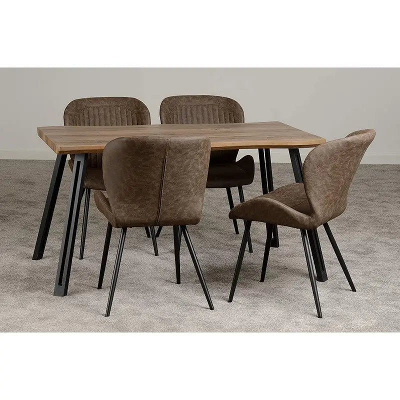 Quebec Wavey Edge Kitchen Table and Chairs Dining Set - Inc 4 Chairs ...