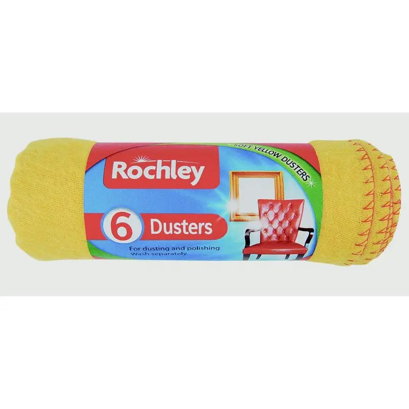 Rs Rochley Super Soft Yellow Dusters - 6 Pack - Stewart and Gibson Ltd