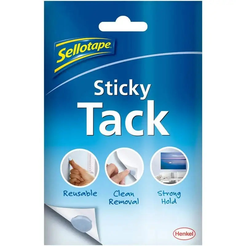 Sellotape Sticky Tack for Home & Office - Reusable Blue Tack Adhesive ...