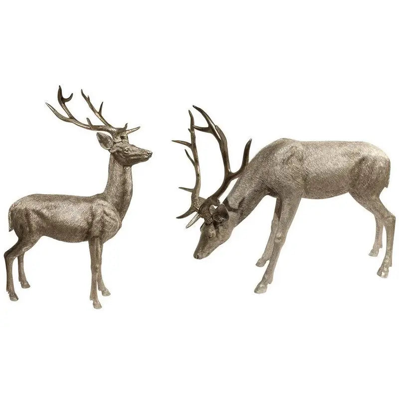 Silver Deer Decorations - Standing & Head Down Designs Available ...