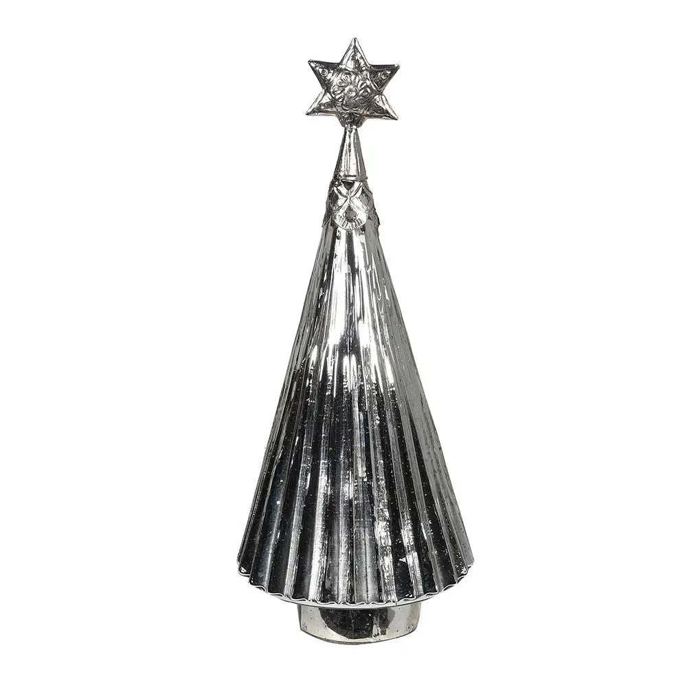 Small Antique Silver Xmas Tree - Stewart and Gibson Ltd