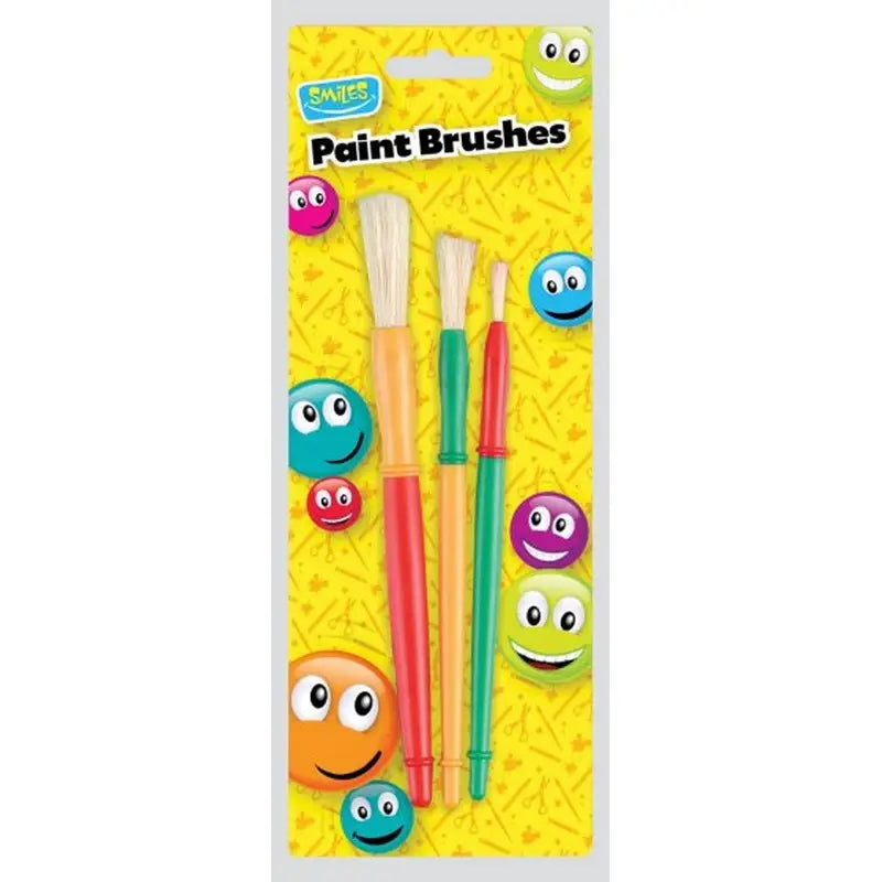 Smiles Children’s Fun Paint Brushes - 3 Pack - Stewart and Gibson Ltd