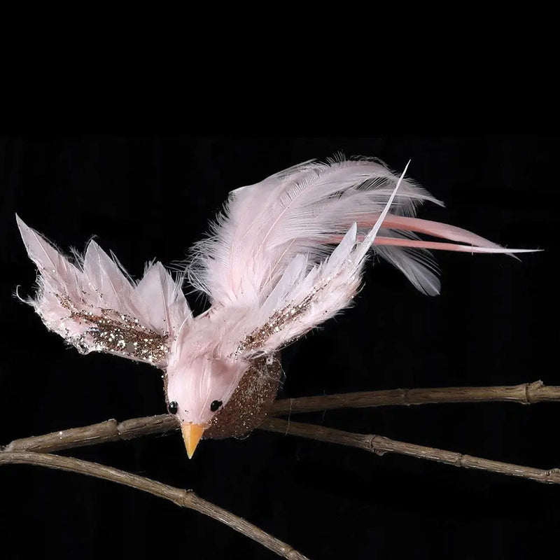 Soft Pink with Gold Glitter Little Bird Clip - Stewart and Gibson Ltd