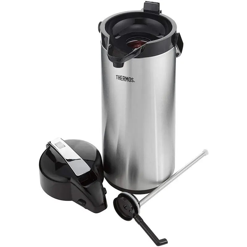 Thermos Vacuum Insulated Glass Double Wall Pump Pot - 2.5 Litre ...