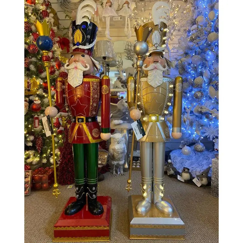 Three Kings In-lit Giant Traditional Nutcracker White & Gold 119cm ...