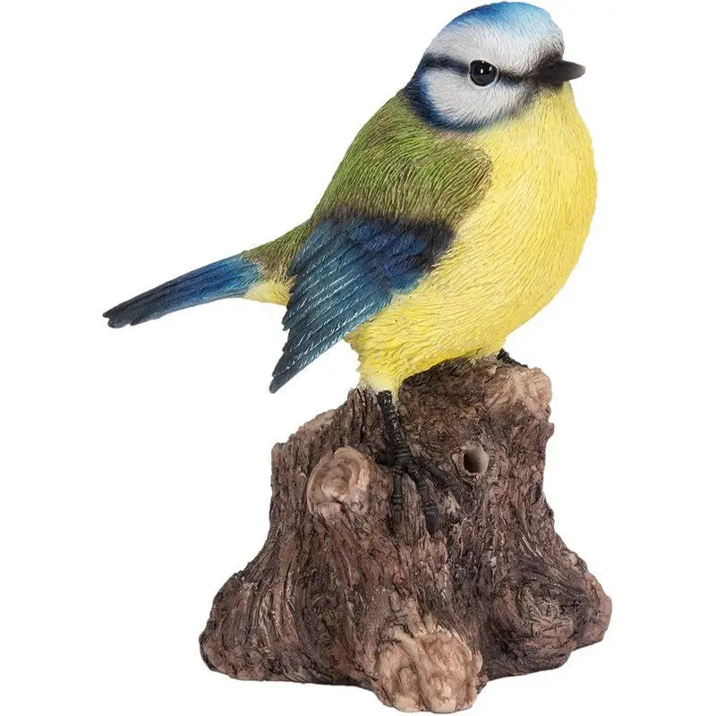 Vivid Arts Singing Blue Tit on Stump - Stewart and Gibson Ltd