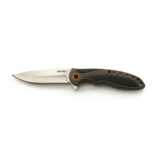 Whitby Liner Lock Knife - Grey Aluminium (3.25 Inches) - Stewart and ...