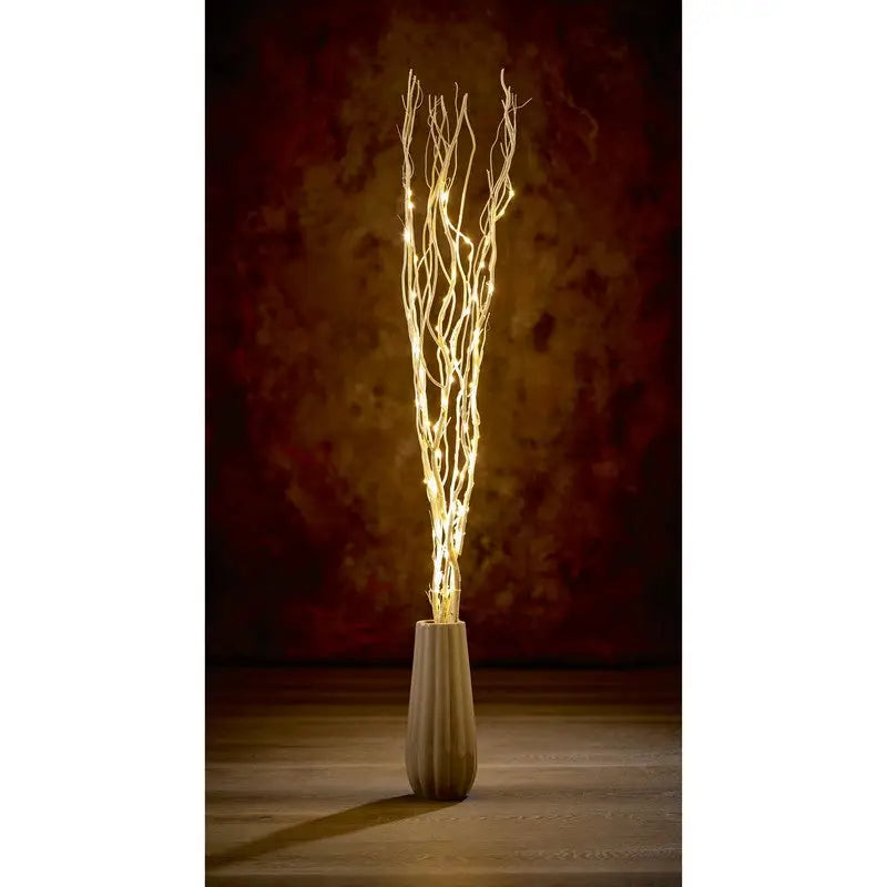 White Twig with 80 Warm White Leds Mains Operated Lights - 1.2m ...