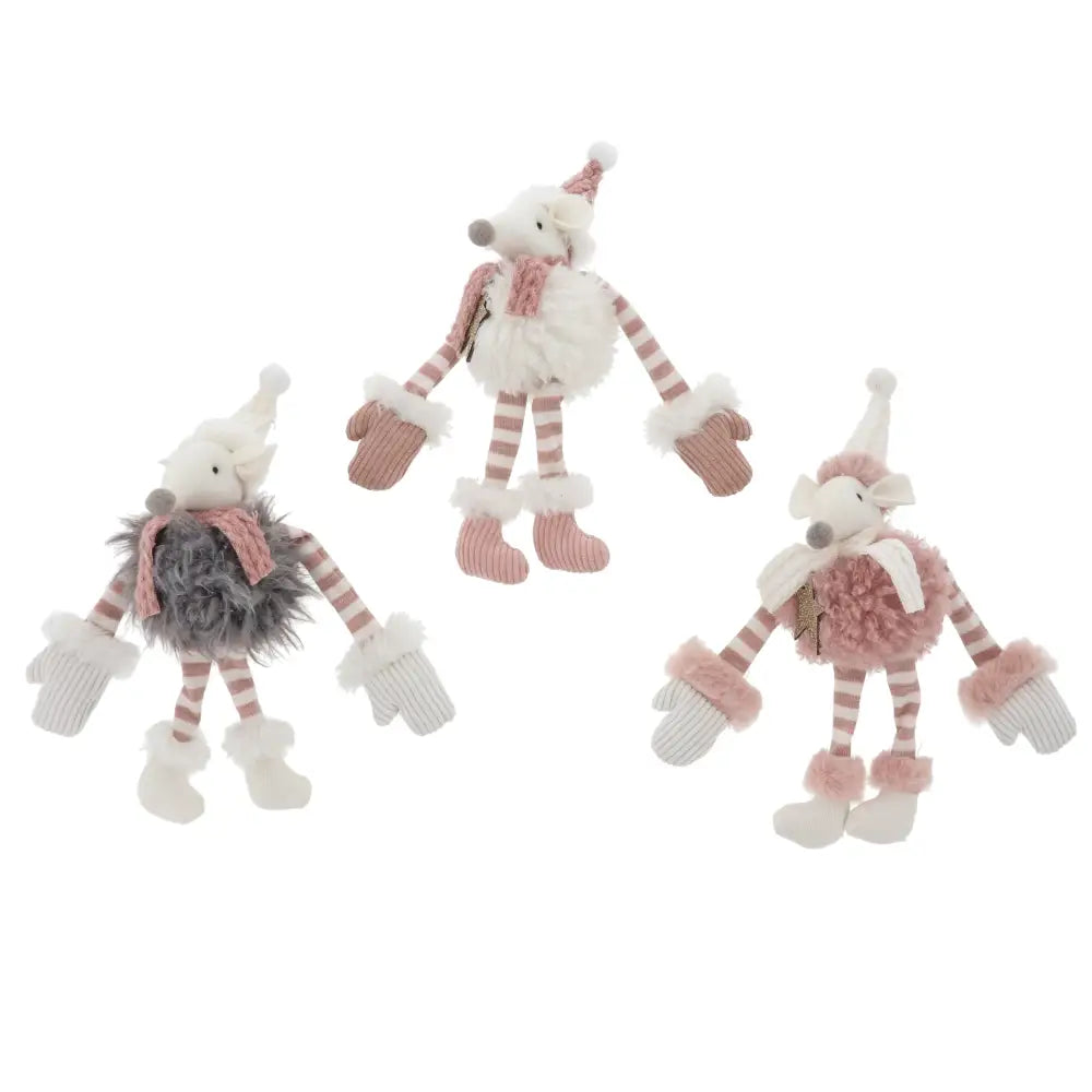 Xmas Pom Pom Dangle Leg Mice Christmas Decoration (1 Sent) - Stewart ...
